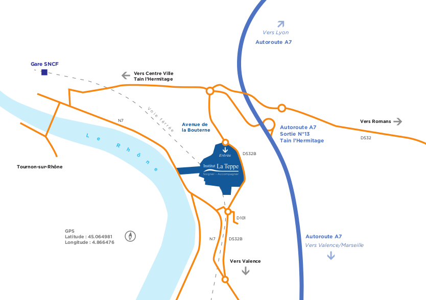 Plan d'accès - Centre Médical de La Teppe